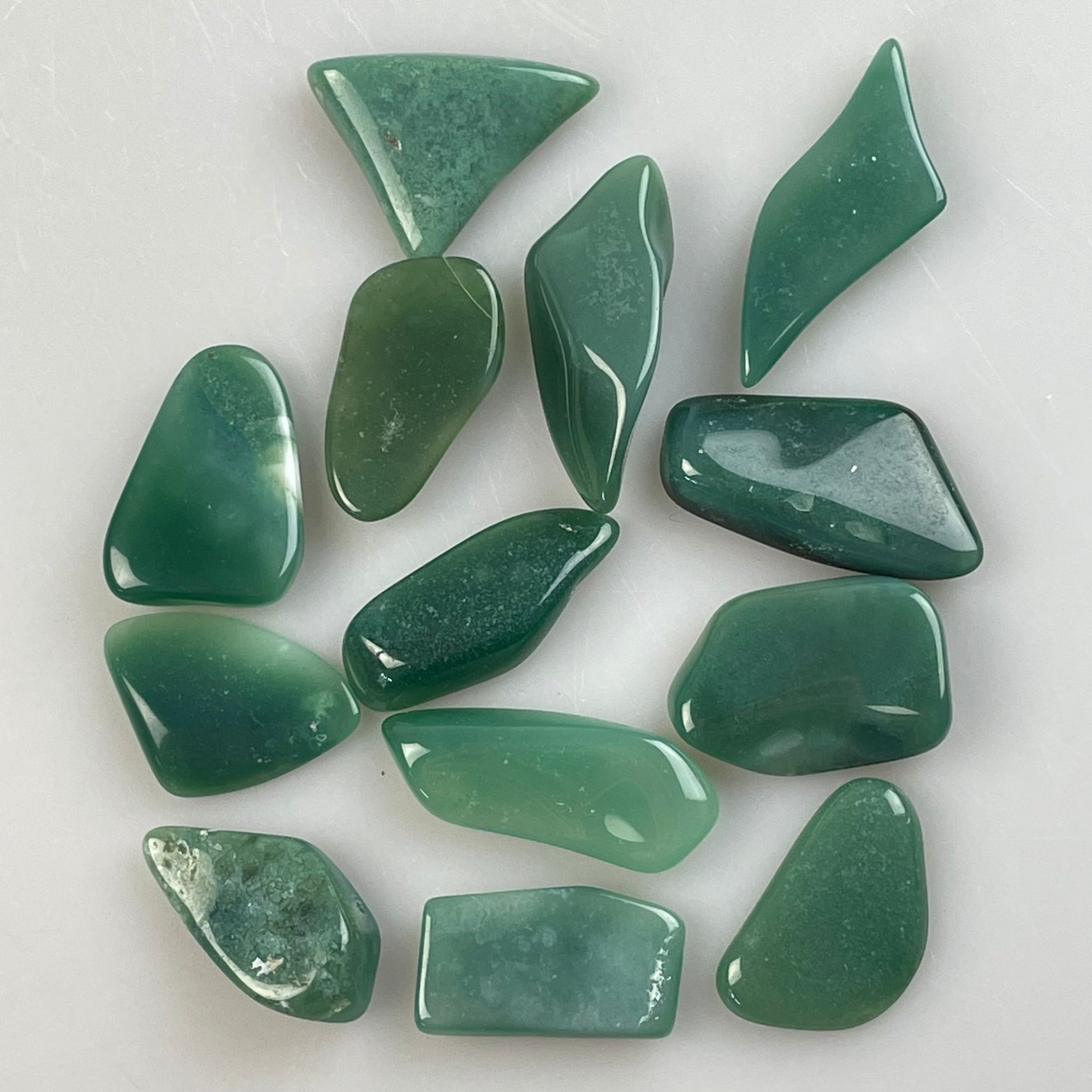 Burattato Mtorolite, Calcedonio cromato XS - S | 1,5 - 3 cm - Didoni